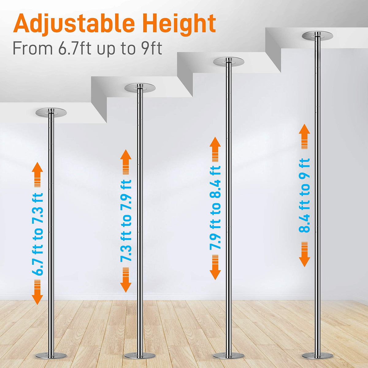 Professional Spinning Dancing Pole Chrome– Spartan Lover